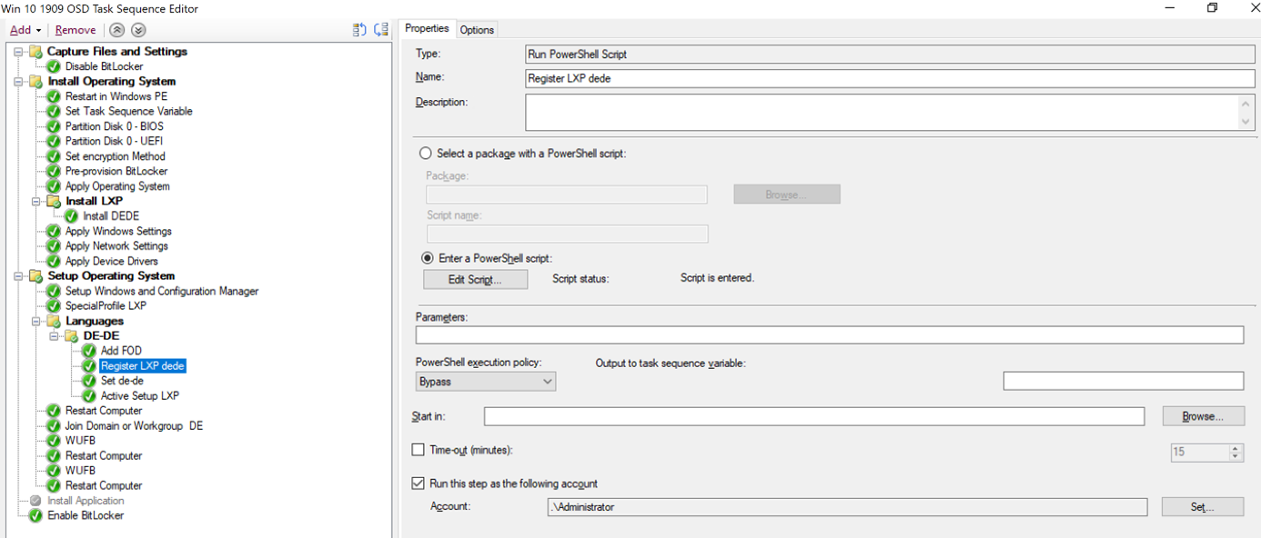 Windows 10 1909 – Use LXP in Task Sequence – M365 Blog